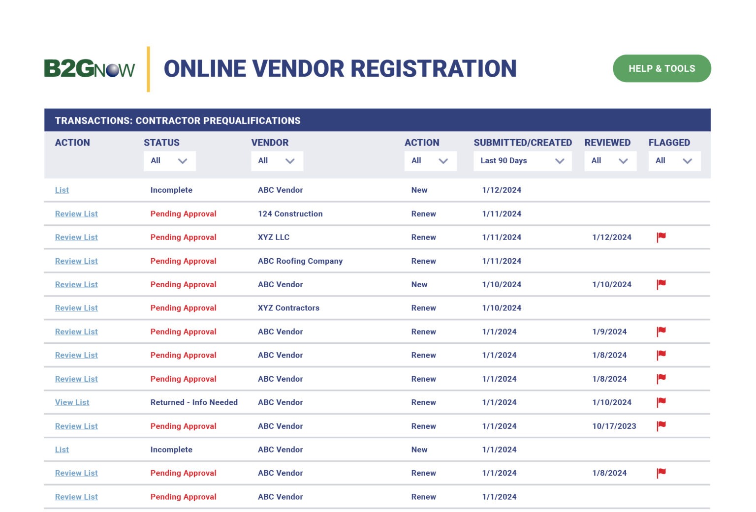 Online Vendor Registration Software & Prequalification Tools